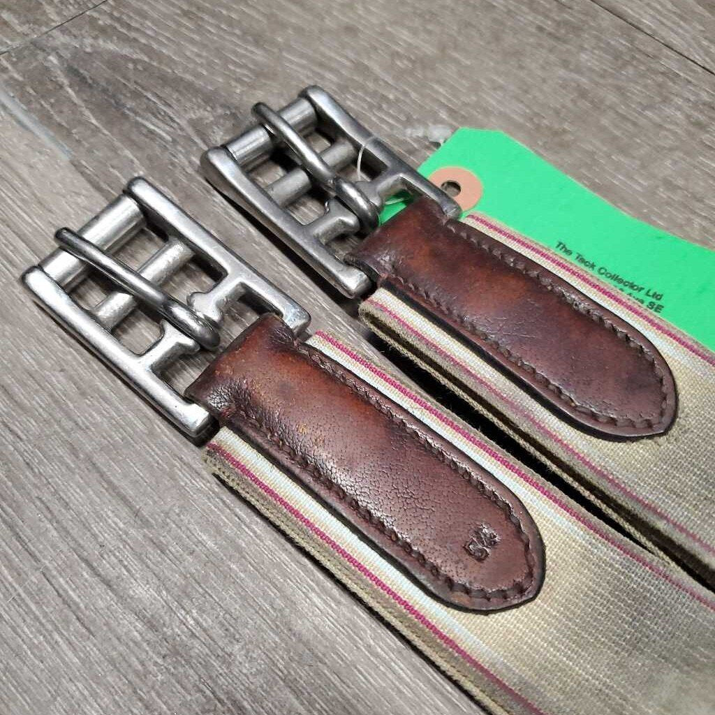 FS Flat Wide Padded Leather Girth, 1x Els, D Ring *gc, clean, stains, | The Tack Collector