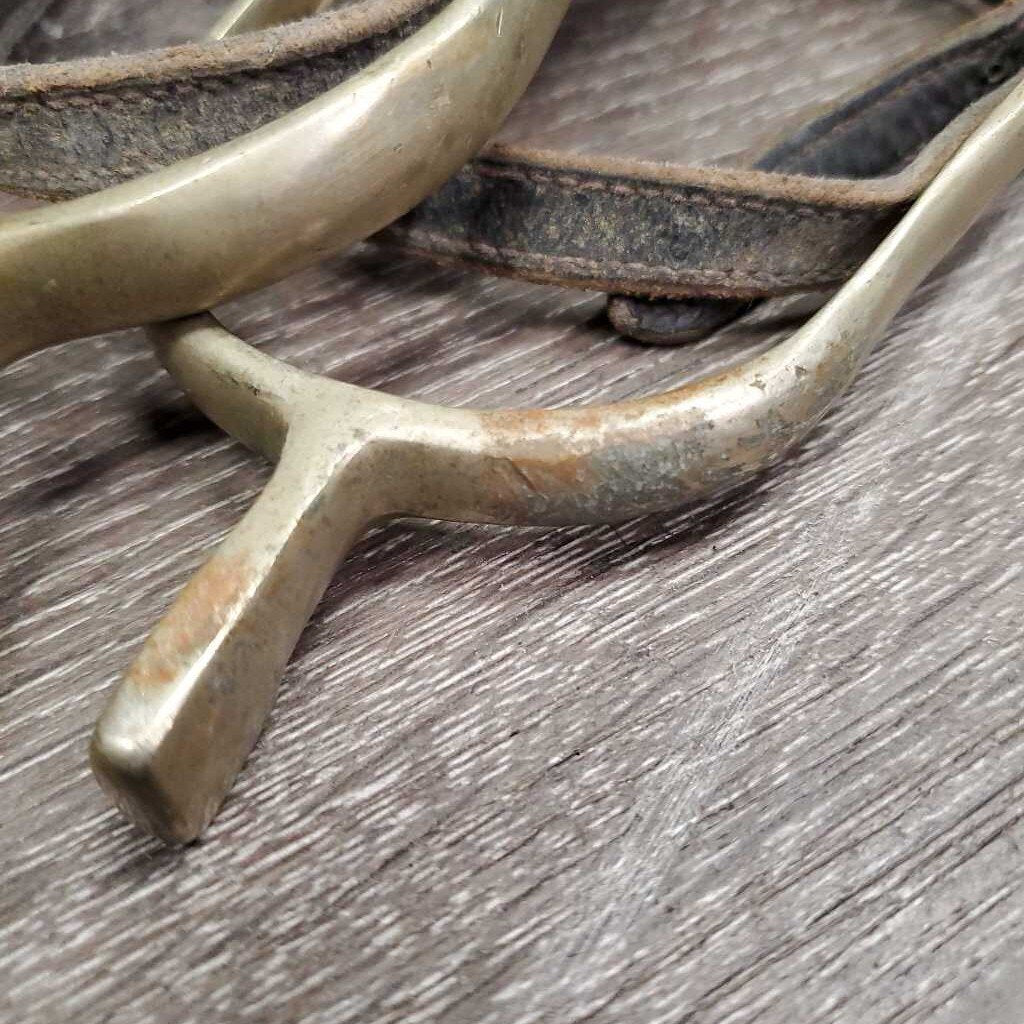 Hammer Head Spurs, leather Spur Straps *gc/fair, dirty, stains, rubs ...