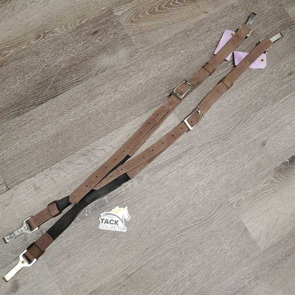Nylon Web & Elastic Side Reins, Spring Snaps *gc, mnr rust, dirt & sta ...