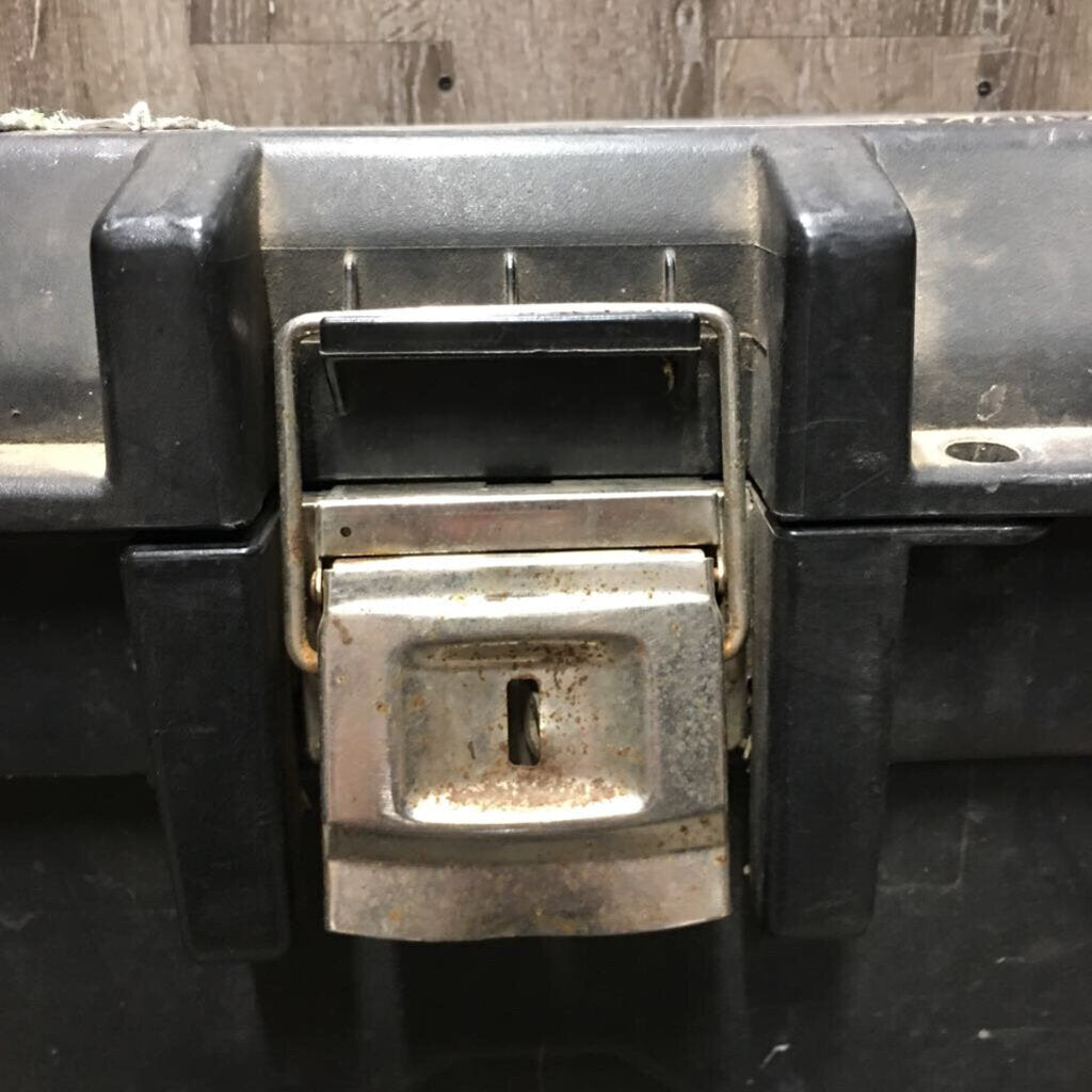 Rolling Plastic Tack Trunk *fair, cracked, dirty, tape, BROKEN/MISSING ...