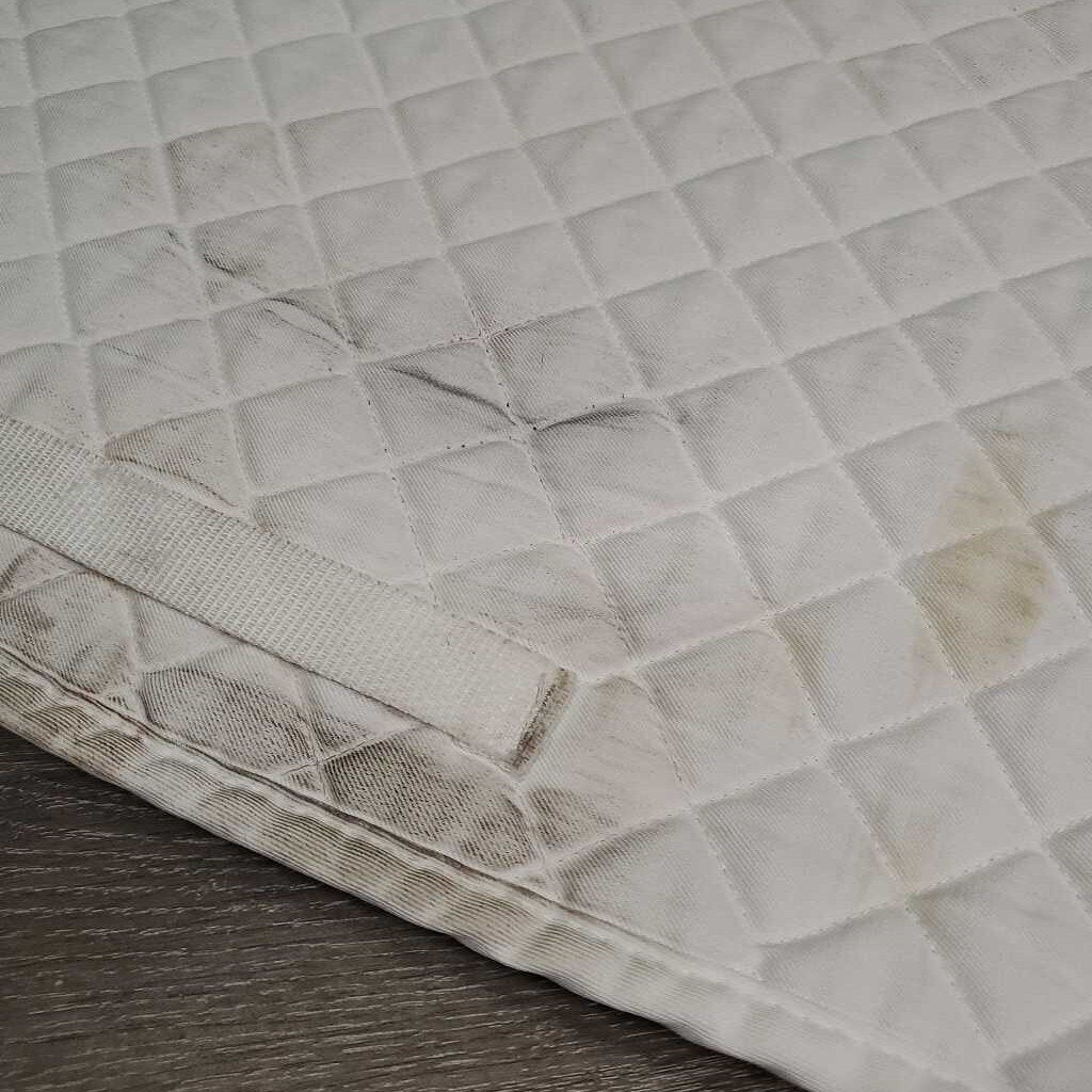 Quilt Dressage Saddle Pad *gc, stains, rubs, mnr hair, clumpy, pills ...