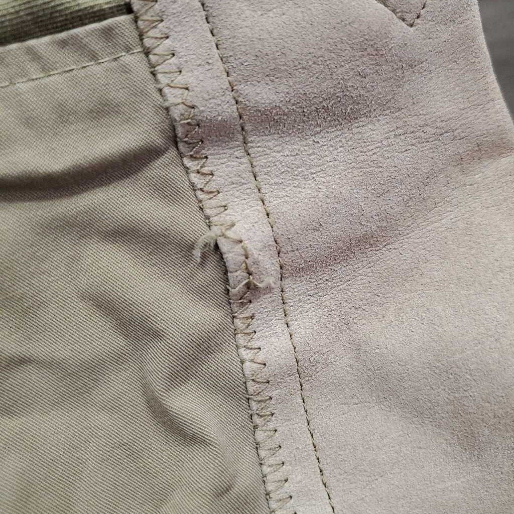 Side Zip Breeches *gc/fair, undone stitching, v.rubbed & pilly, sm hol ...
